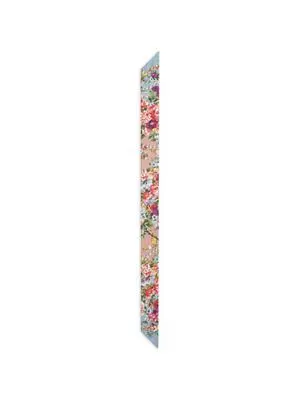 Dolce & Gabbana Small Flower Bouquets-print Silk Twill Bandeau 6x100 - Neutrals