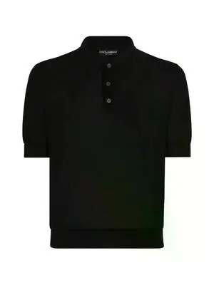 Dolce & Gabbana Extra-fine Cashmere Polo Shirt - Black