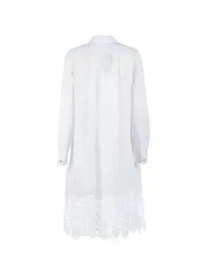 Max Mara Lace Trim Shirt Dress - White