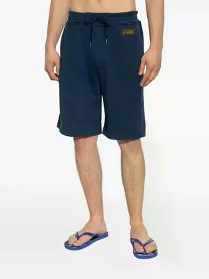 Versace Cotton Shorts With Logo Patch