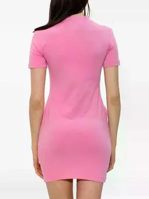 Versace Embellished Graphic T-shirt Dress - Pink