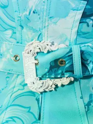 Versace Floral Belted Dress