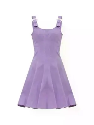 Versace Buckle Strap A-line Dress - Purple