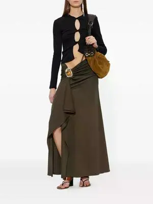 Christopher Esber Occhio Crystal Cascade Maxi Skirt - Green