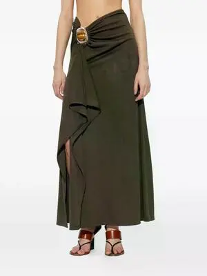Christopher Esber Occhio Crystal Cascade Maxi Skirt - Green