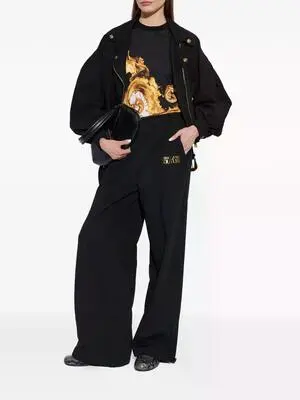 Versace Baroque-print Cotton T-shirt - Black