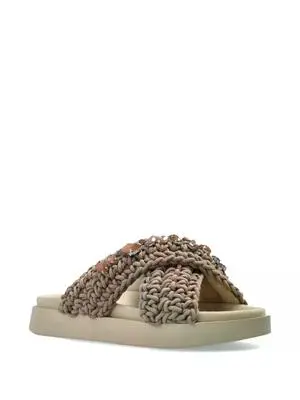 Inuikii Criss-cross Embellished Sandals
