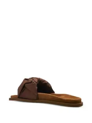 Inuikii Ruched Flat Sandals - Brown