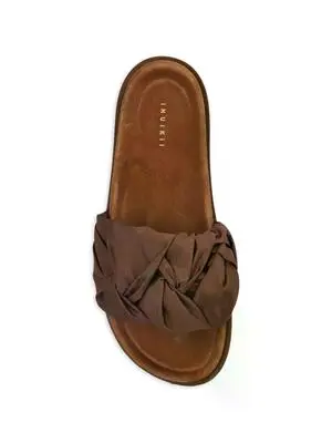 Inuikii Ruched Flat Sandals - Brown