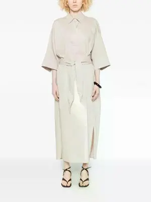 PANICALE Belted Midi Shirt Dress