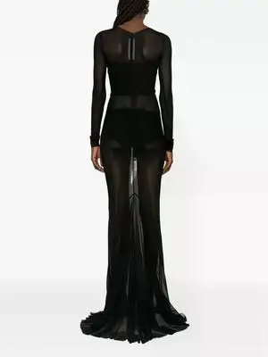 Rick Owens Crew-neck Maxi Dress - Black