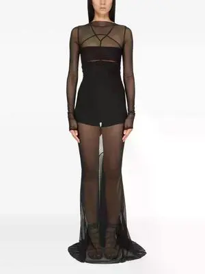 Rick Owens Crew-neck Maxi Dress - Black