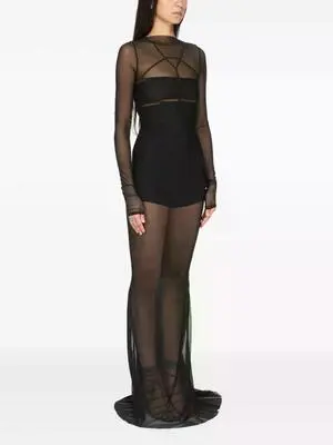 Rick Owens Crew-neck Maxi Dress - Black