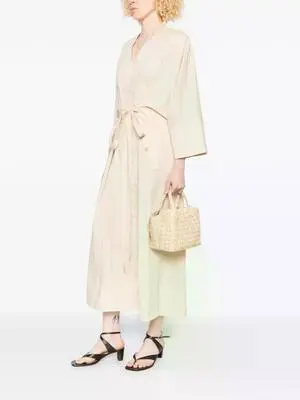 PANICALE V-neck Belted Midi Dress
