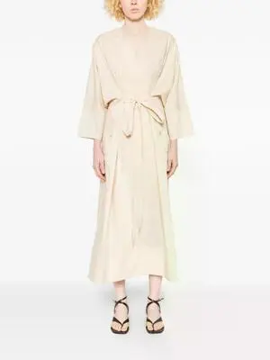 PANICALE V-neck Belted Midi Dress