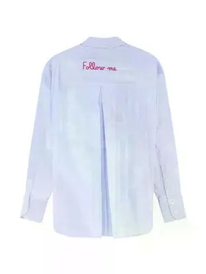 MC2 SAINT BARTH Striped Embroidered Shirt - Blue