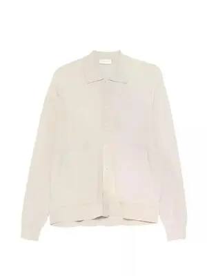 PAOLO PECORA Long-sleeved Textured Knit Shirt - Neutrals