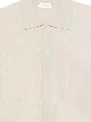 PAOLO PECORA Long-sleeved Textured Knit Shirt - Neutrals