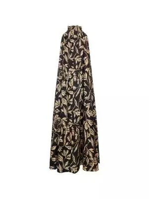 Max Mara Cartone Beaded Floral-print Maxi Dress - Black