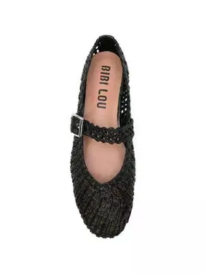 BIBI LOU Woven Strap Ballet Flats - Black