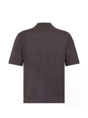 SLOWEAR Buttoned Short-sleeve Knitted Shirt - Brown
