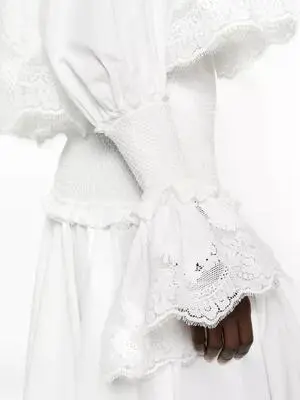 Zimmermann Lace-detail Ruffle Midi Dress