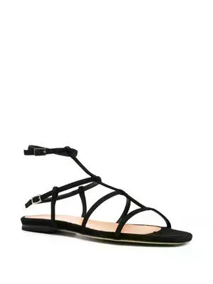 THE SELLER Suede Strappy Sandals - Black