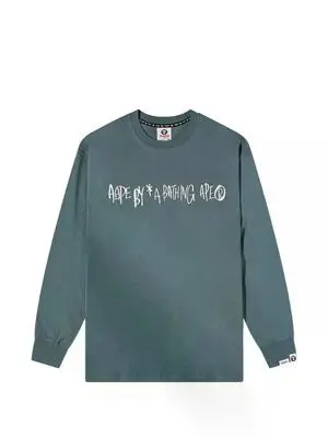 A BATHING APE Record Logo Long Sleeve Sweatshirt