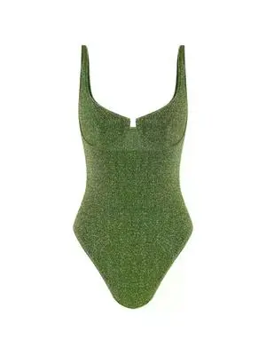 Oseree Cut-out One-piece Swimsuit - Green
