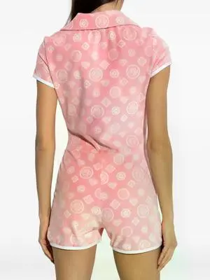 Casablanca Patterned Collared Playsuit - Pink
