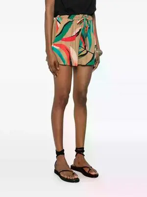 OSKLEN Floral Print Drawstring Shorts - Neutrals