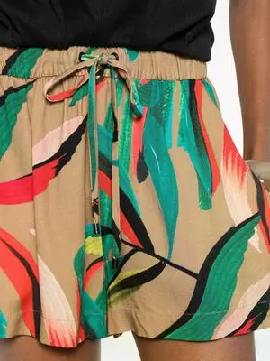 OSKLEN Floral Print Drawstring Shorts - Neutrals