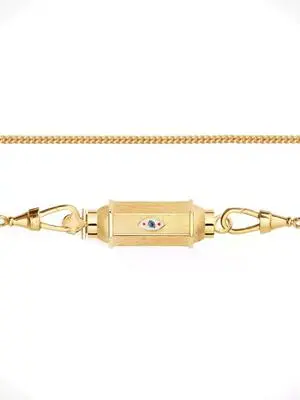 MARIE LICHTENBERG Baby Locket Evil Eye Sapphire Necklace