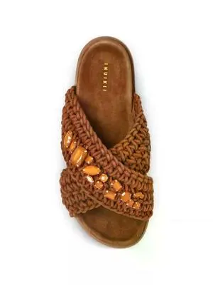 Inuikii Jewel-embellished Braided Flat Sandals