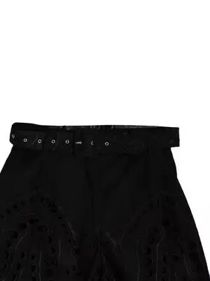 Charo Ruiz Ibiza Eyelet-detail Belted Shorts - Black
