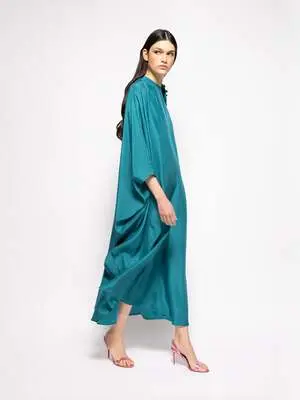 PAULA Botanical Silk Kaftan Dress