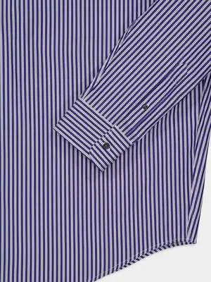 AMI Paris Royal Cotton Embossed Striped De Coeur Boxy Shirt