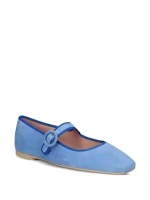 Pretty Ballerinas Camille Buckle Strap Ballerinas - Blue
