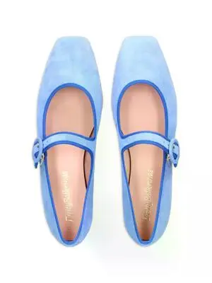 Pretty Ballerinas Camille Buckle Strap Ballerinas - Blue