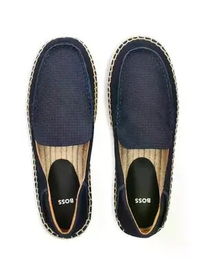 BOSS Suede Espadrilles With Jute Midsole - Blue