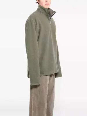 RIER Zip-up Virgin Wool Jumper - Green