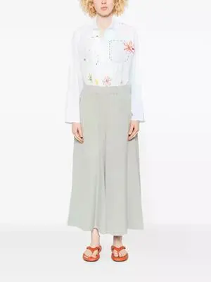 Dusan Elasticated Wide Leg Pants - Green