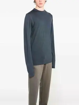 RIER Long-sleeve Round-neck T-shirt - Blue