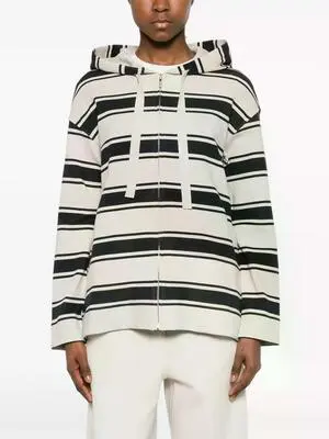 Max Mara Striped Zip Up Hoodie - Blue