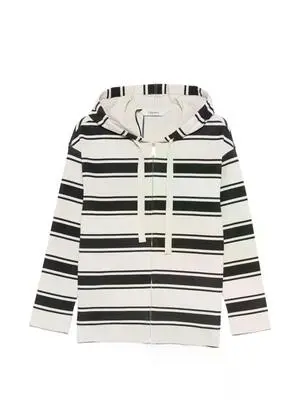 Max Mara Striped Zip Up Hoodie Neutrals