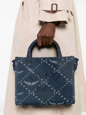 Zadig&Voltaire Angel Xs Monogram Jacquard Tote - Blue