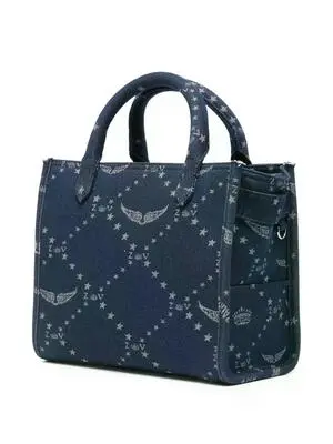 Zadig&Voltaire Angel Xs Monogram Jacquard Tote - Blue