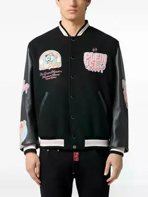 Philipp Plein Appliqué Bomber Jacket - Black