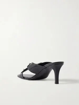 Balenciaga City Embellished Crinkled-leather Sandals