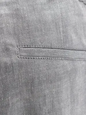 Brunello Cucinelli Drawstring Trousers In Linen And Virgin Wool - Grey